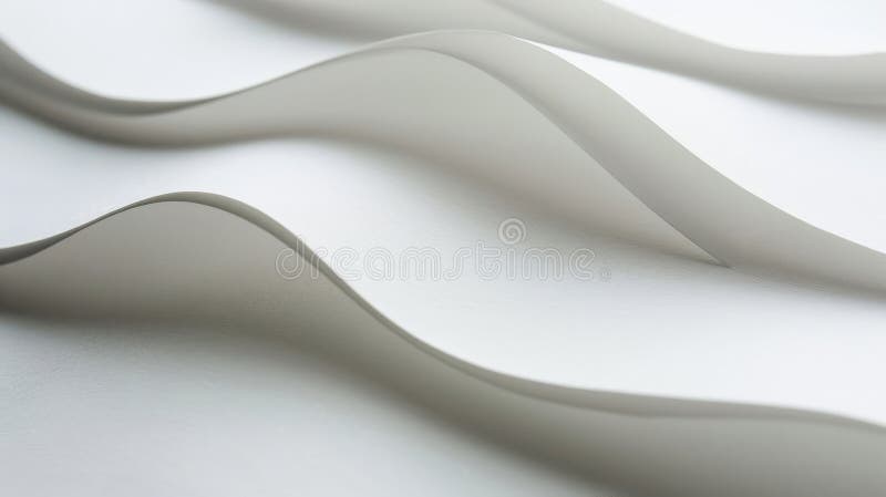 Serene Flow of Sleek White Paper Waves Stock Illustration ...