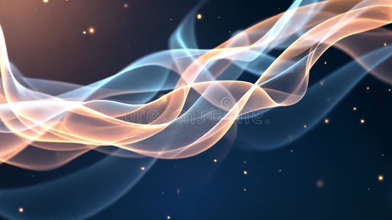 Serene Flowing Vfx Element with Soft Blue and Orange Waves and Light ...