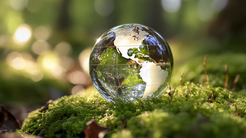 A Breathtaking Globe Reflection Nestled within a Serene Forest Setting ...