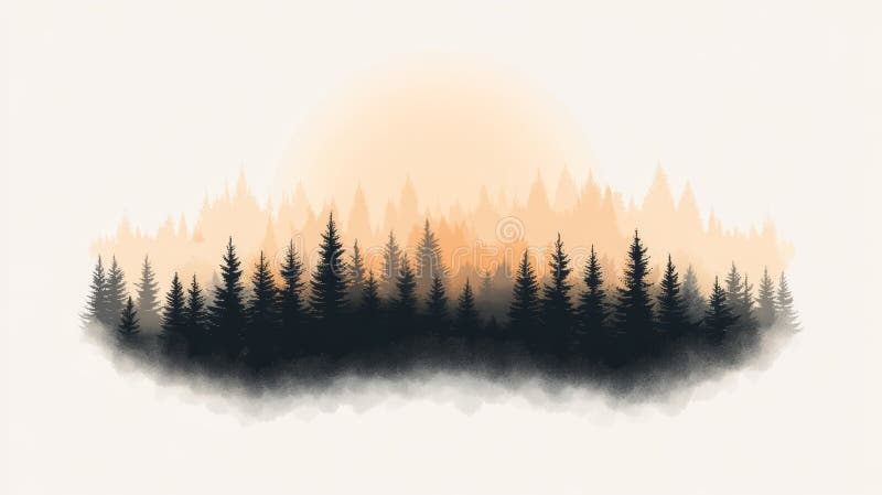 A Serene Forest Landscape with Mist and Warm Hues, Perfect for Nature ...