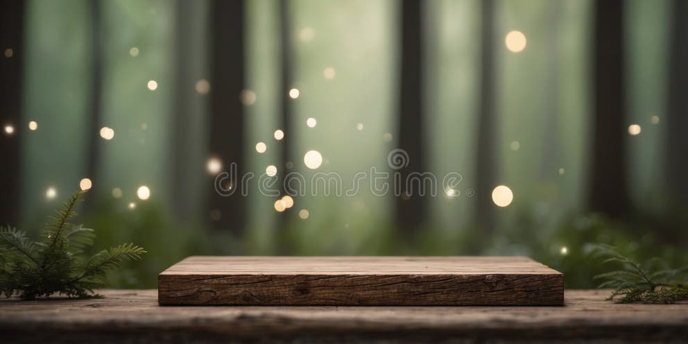 Serene Forest Platform for Idyllic Product Display. Stock Photo - Image ...