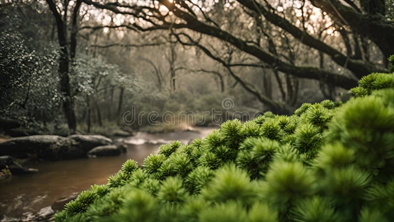 Serene Forest Stream with Lush Greenery Stock Video - Video of stream ...