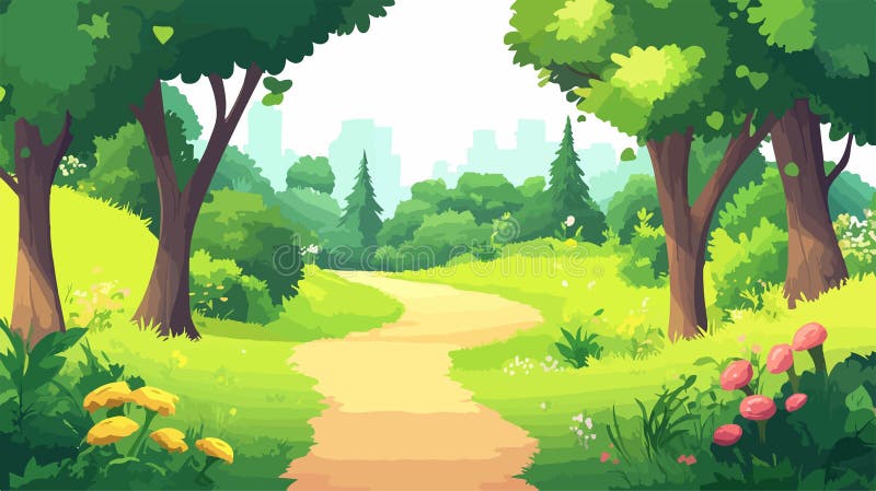 Serene Forest Trail Game Background Vector Image Stock Vector - Illustration of path, peaceful ...