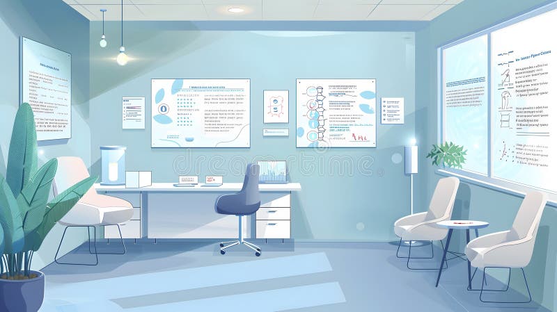 Serene Genetic Counseling Clinic Room Setup Stock Illustration ...