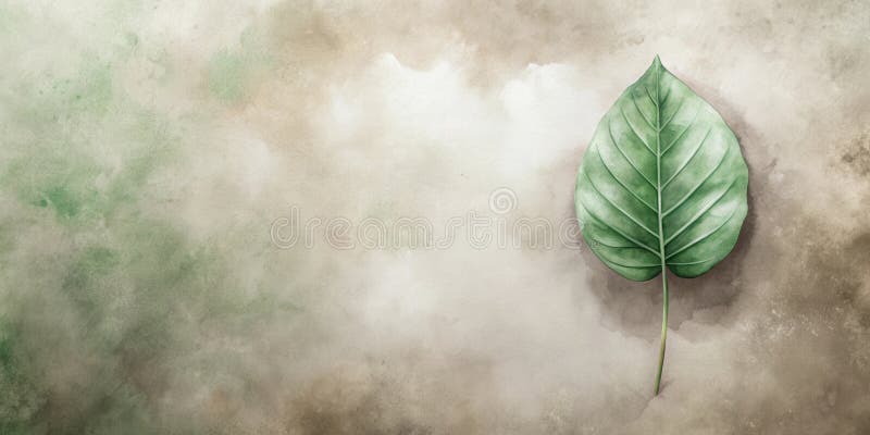 Serene Green Leaf on Textured Background for Design Projects ...