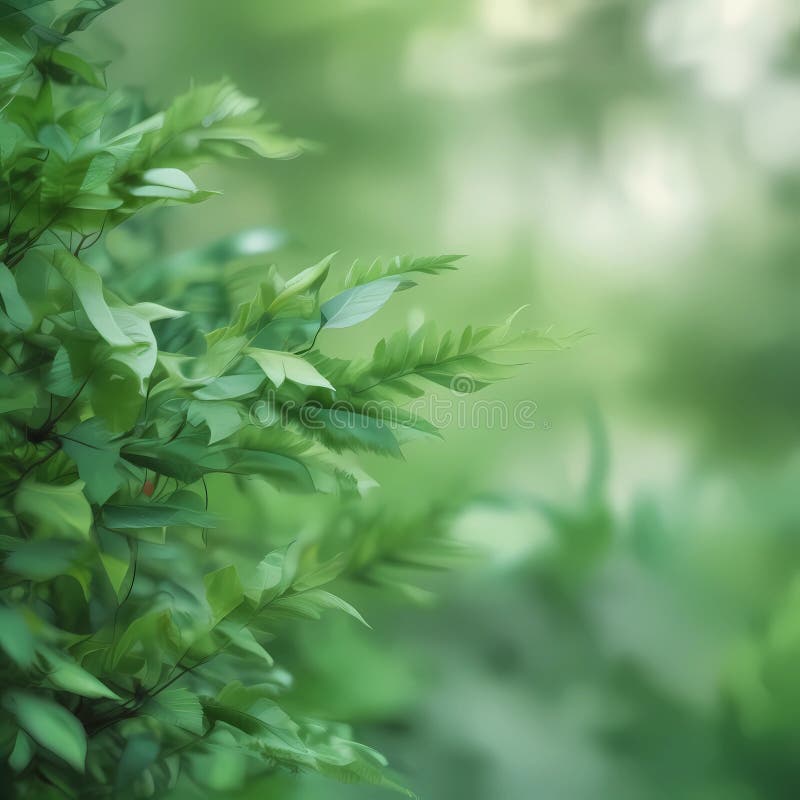 Serene Greenery with Soft Focus Background Stock Illustration ...