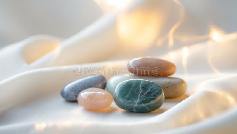 Serene Healing Stones Resting Soft Light Background Stock Photos - Free ...