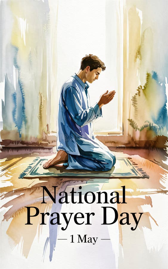 Islamic Prayer Scene Highlighting National Prayer Day within a Serene ...