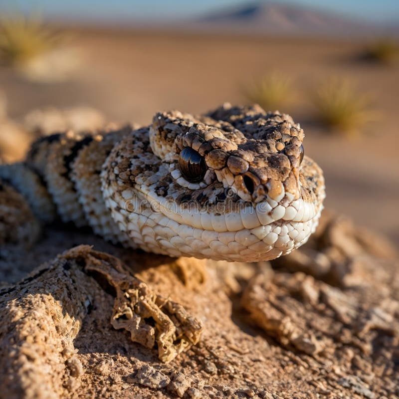 Malcolm Pit Viper Basking on Sun Warmed Rock with Tranquil Stream and ...