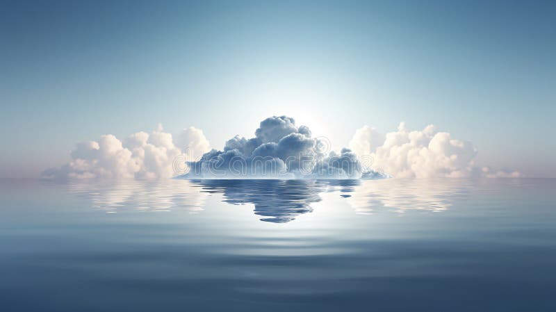 Serene Image of a Cloud and Its Mirror Image - AI Generated Stock ...