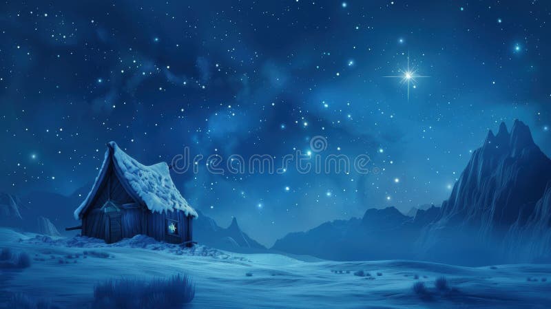 Peaceful Nativity Scene. a High Detailed Nativity Background on a Plain ...