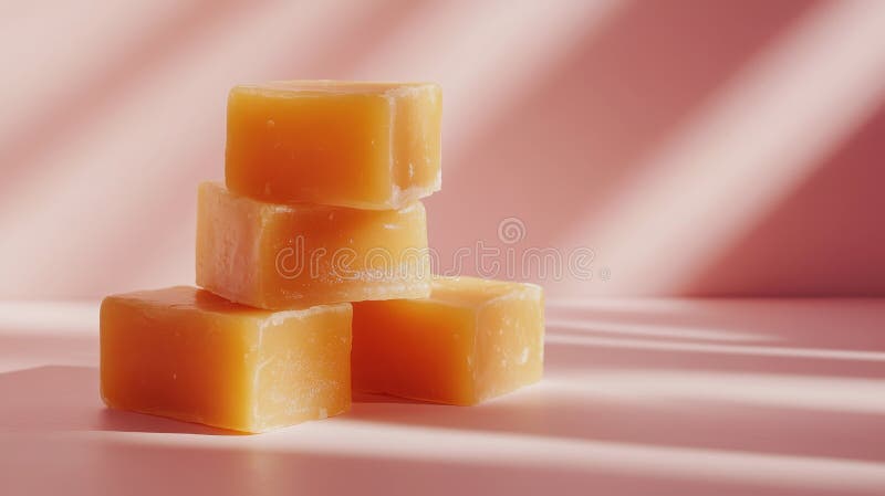 Soft Toffee Blocks on Smooth Gradient Background Stock Photo - Image of ...