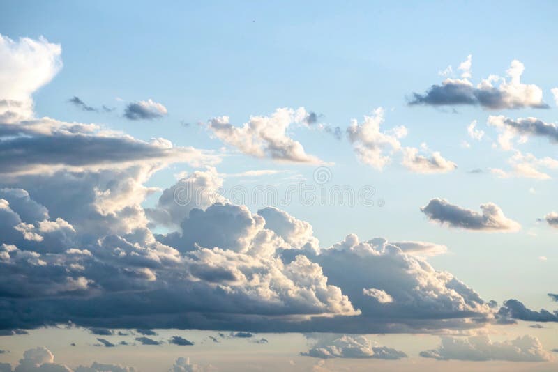 Fluffy White Clouds in the Blue Sky with a Calm Atmosphere Stock ...