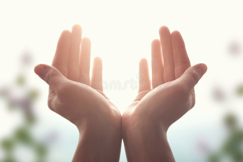 Serene Hands Symbolizing Peace, Gratitude, and Inner Calm Stock ...