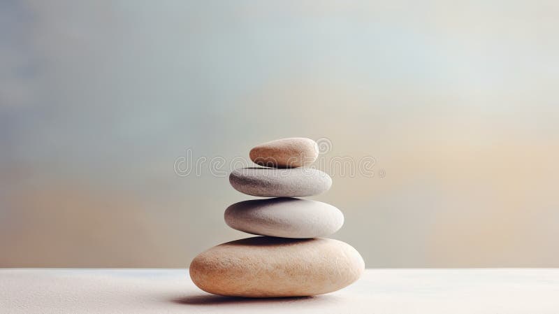 Arrangement of Smooth Stones Symbolizing Balance and Serenity in a ...