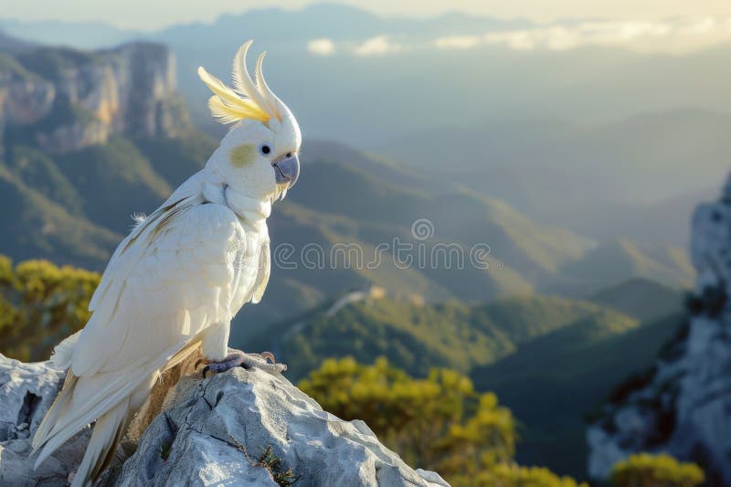 A Serene Image of a White Bird Perched on a Rock. Perfect for Nature ...