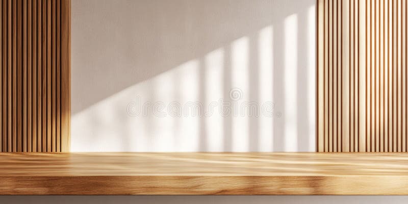 Bright Sunlight Streams through Slats, Illuminating the Corner of a ...