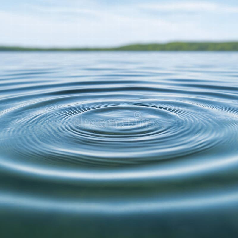 Serene Lake with Rippling Water Surface Stock Illustration ...