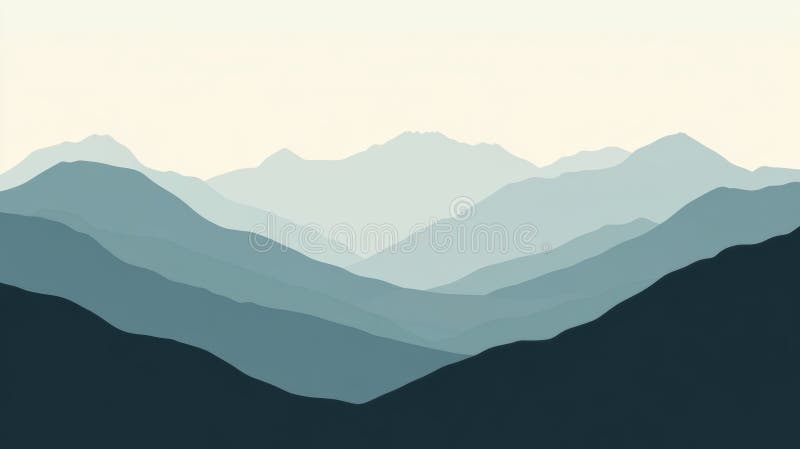 A Serene Landscape Features a Silhouette of a Mountain Range ...