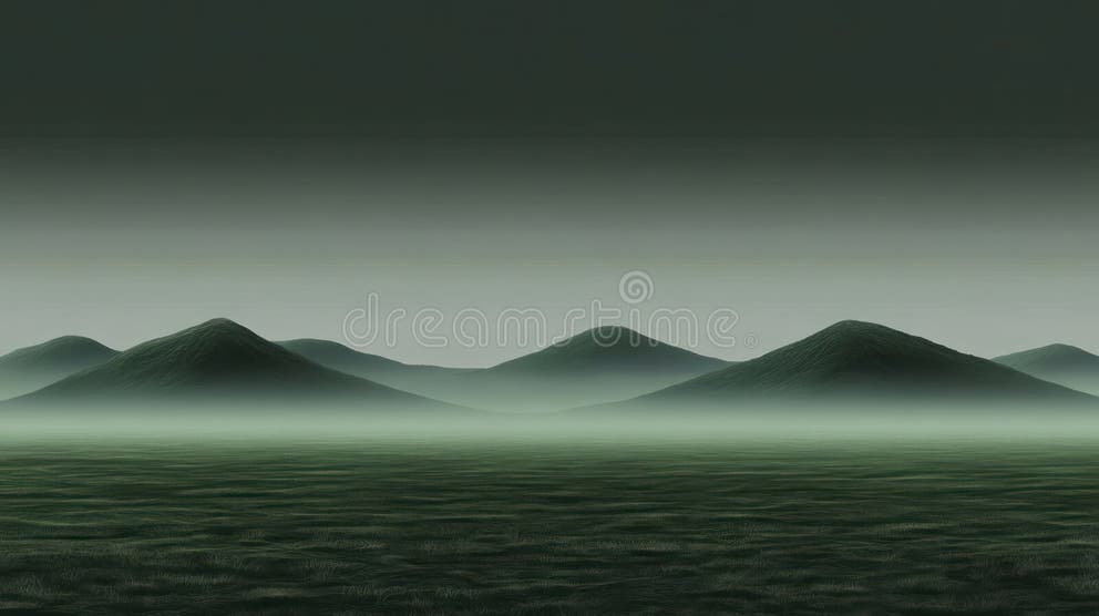 A Serene Landscape Featuring Gentle Hills Under a Gradient Sky Stock ...
