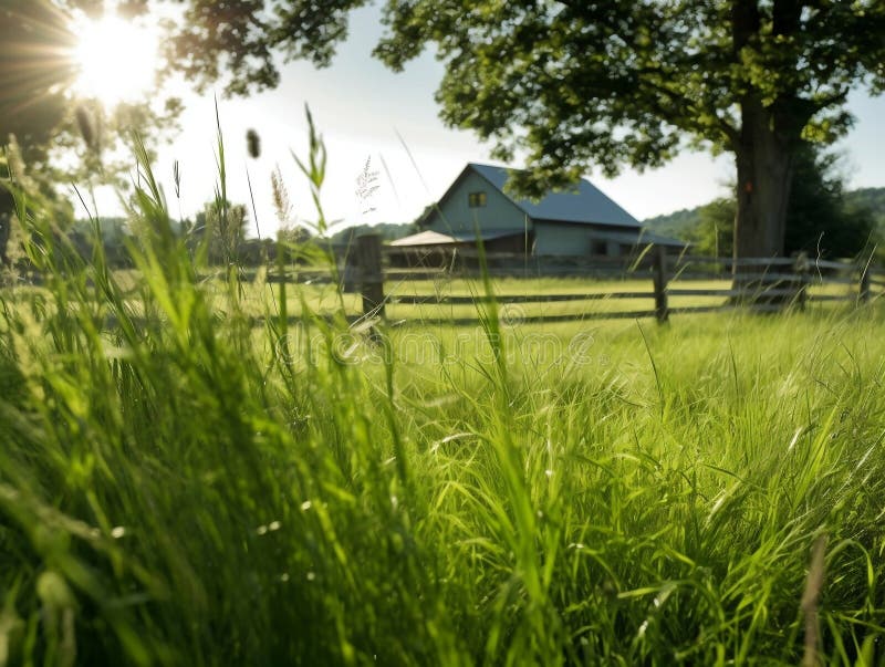 Serene Landscape of Lush Green Fields in the Countryside Stock ...