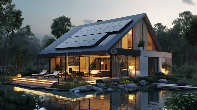 In a Serene Landscaped Setting, a Luxurious Solar-powered Home Boasts ...