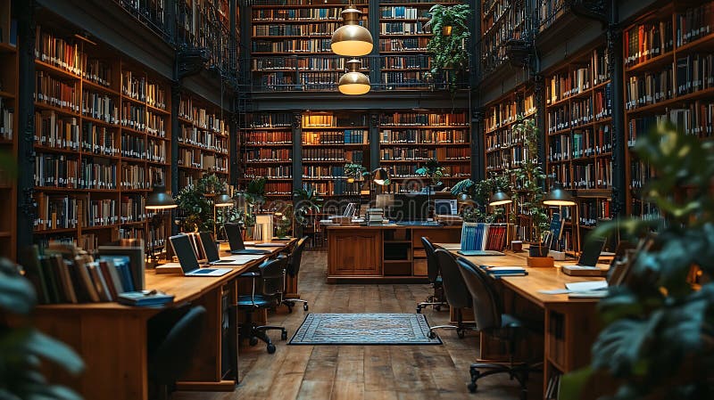 A Serene Library Oasis Exploring the Beauty of Books Architecture and ...