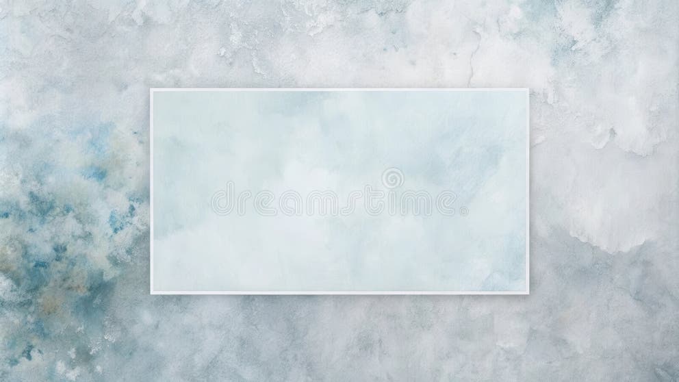 A Serene Light Blue Rectangular Frame Against a Textured Stone Backdrop ...