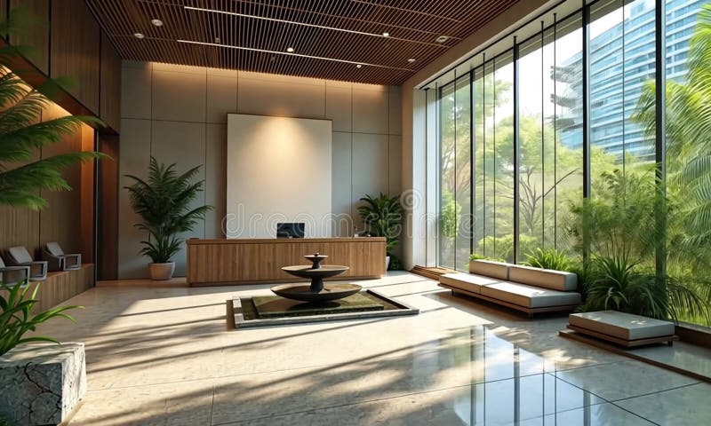 Serene Lobby Design: AI-Generated Stock Footage - Video of feature ...