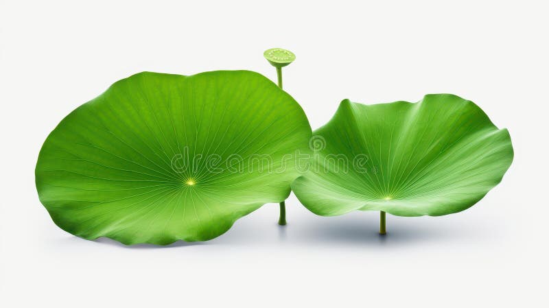Serene Lotus Leaf Resting on a Clean White Surface Evokes Tranquility ...