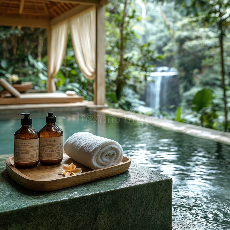 A Serene, Luxurious Spa Setting with an Outdoor Infinity Pool and a ...