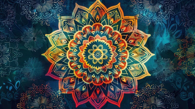 Serene Mandala Wallpaper. High Detailed Pattern in Plain Background ...