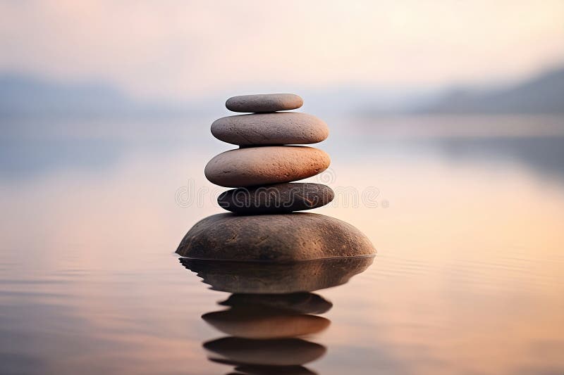 Serene Meditation and Balanced Stones Symbolizing Inner Peace and ...