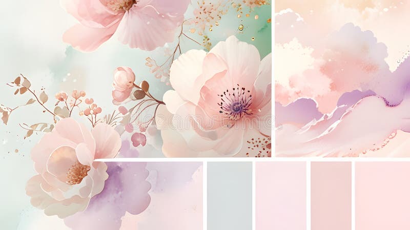 Serene Minimalist Backgrounds: Pastel Colors and Elegant Patterns Stock ...