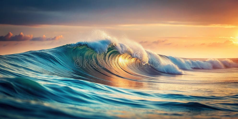 Serene Minimalist Ocean Wave Background a Smooth Undulating Abstract ...