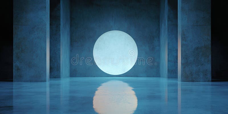 Serene Moonlit Pool Reflection Stock Illustration - Illustration of ...