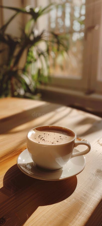 Serene Morning Coffee by Sunny Window in Cozy Setting Stock Image ...