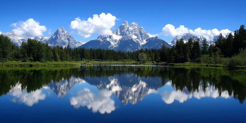 A Serene Mountain Lake with a Perfect Reflection Stock Photo - Image of ...