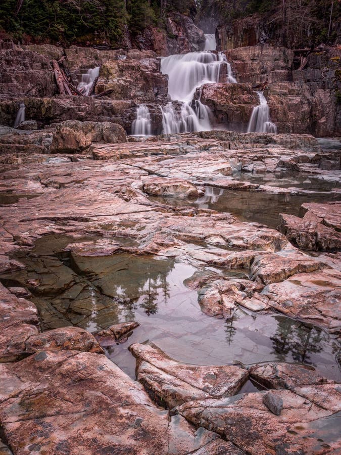 Serene Myra Waterfall Cascading Over Rocky Terrain with Reflections of ...