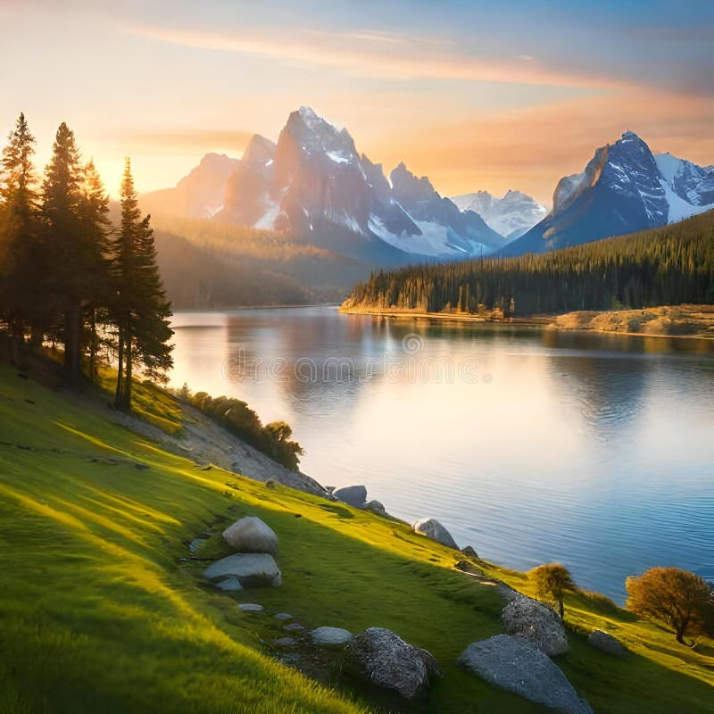 A Serene Natural Background Depicting a Peaceful Landscape or Scenery ...