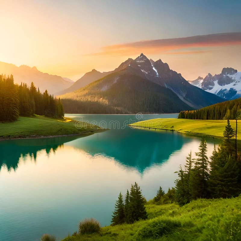 A Serene Natural Background Depicting a Peaceful Landscape or Scenery ...