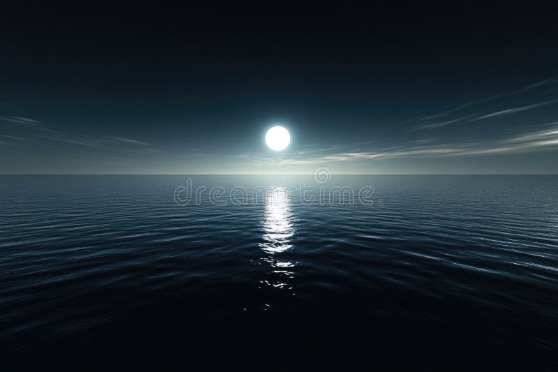 Reflection of the Moon on the Waters of the Sea. Lunar Day, Bright ...
