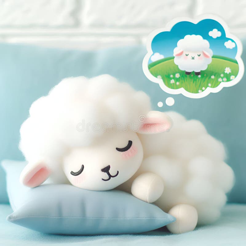 Serene Night: Sheep Sleeping with Sweet Dreams of Fields, Generative AI ...