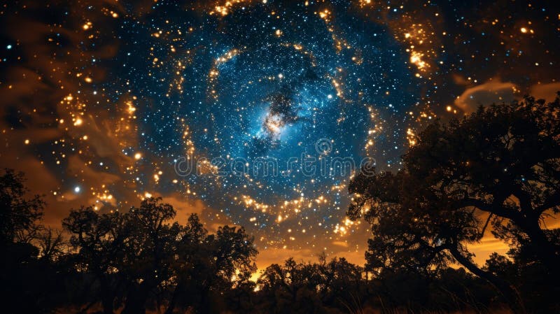 A Serene Night Sky Dotted with Stars that Flicker and Dance in a ...