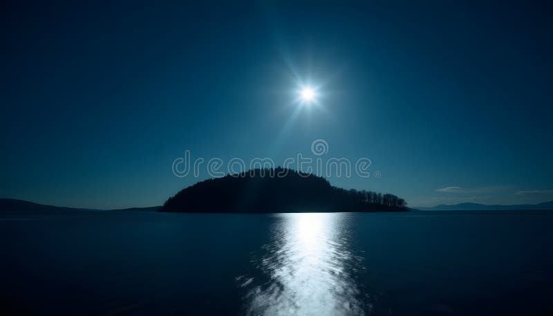 Serene Night Island stock photo. Image of deep, dreamlike - 369185446