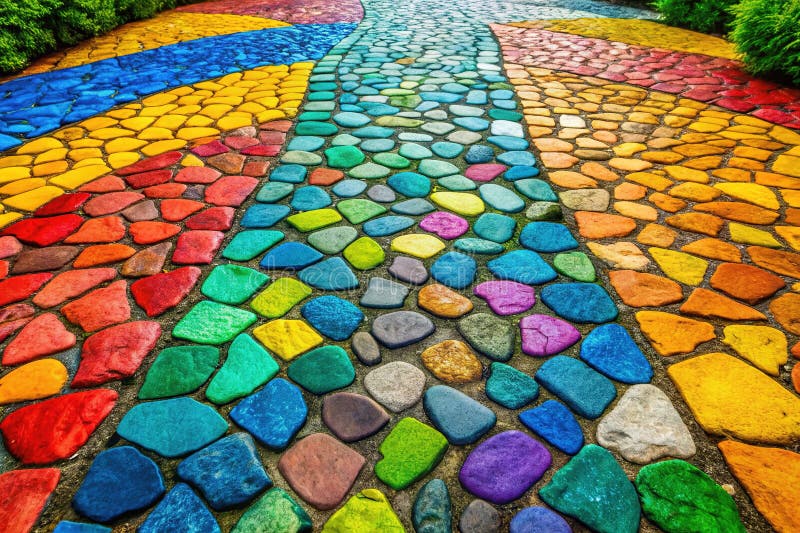 Serene Nighttime Zoo Pathway a Stone Texture Exploration of a Wildlife ...