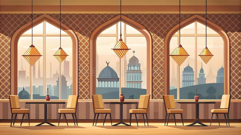 A Serene Oasis in the City a Flat Vector Illustration of a Middle ...