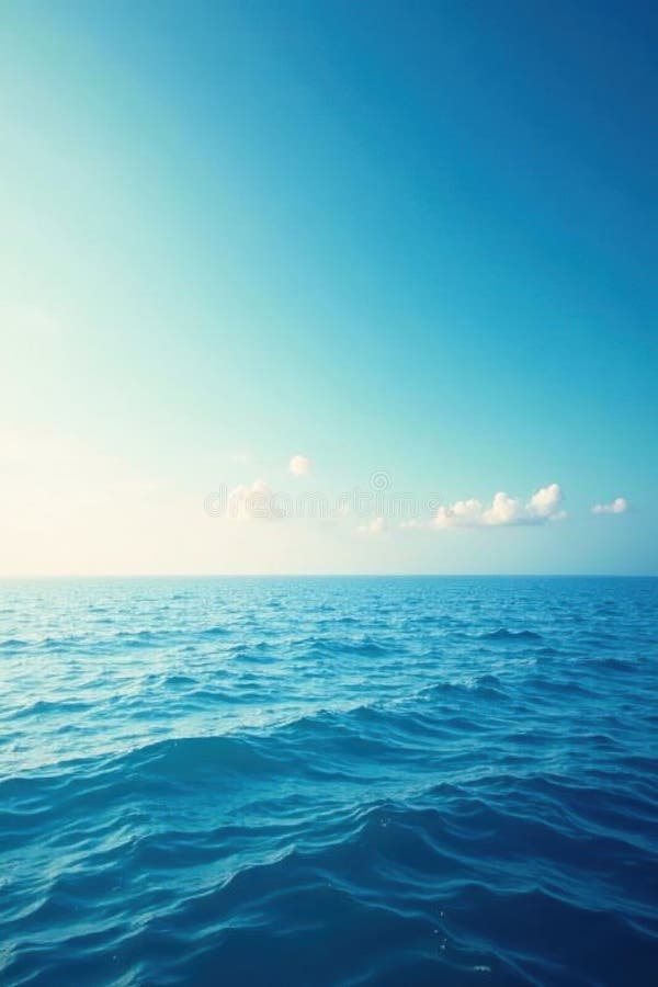 Serene Ocean, Sky Gradient from Deep To Light Blue , Nature, Deep Blue ...