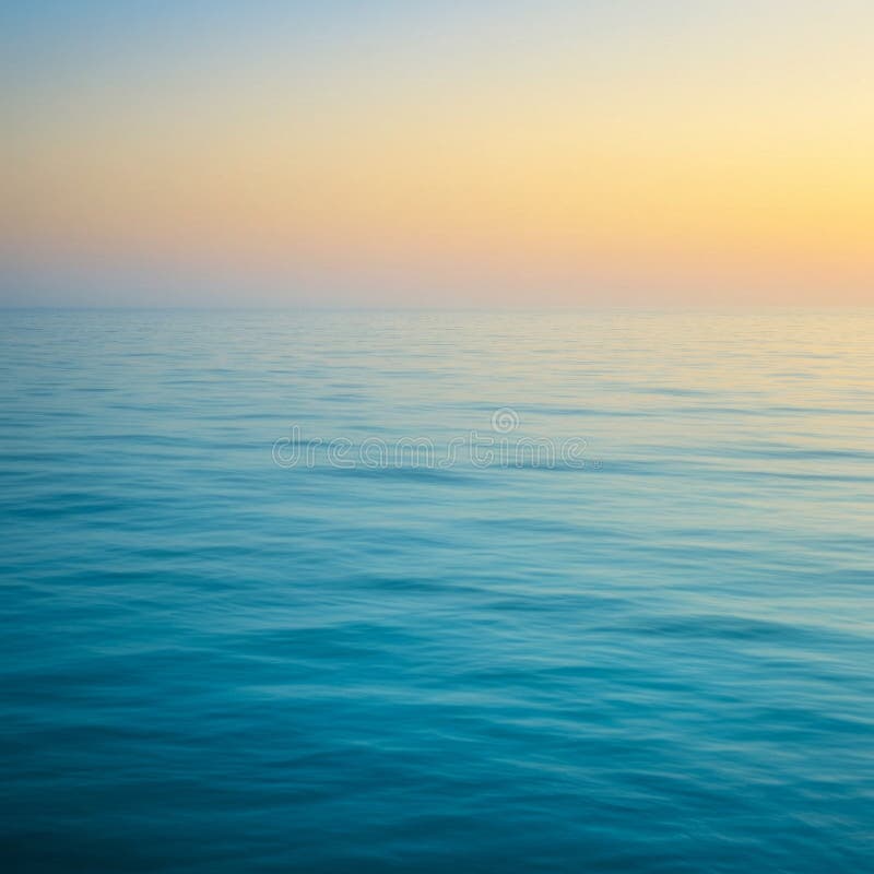 Serene Ocean Sunset: Tranquil Blue and Orange Water Gradient Stock ...