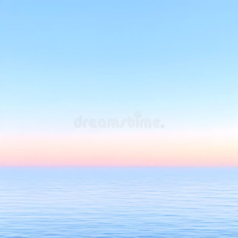Serene Ocean View Blending Seamlessly into a Tranquil Sky Gentle Waves ...